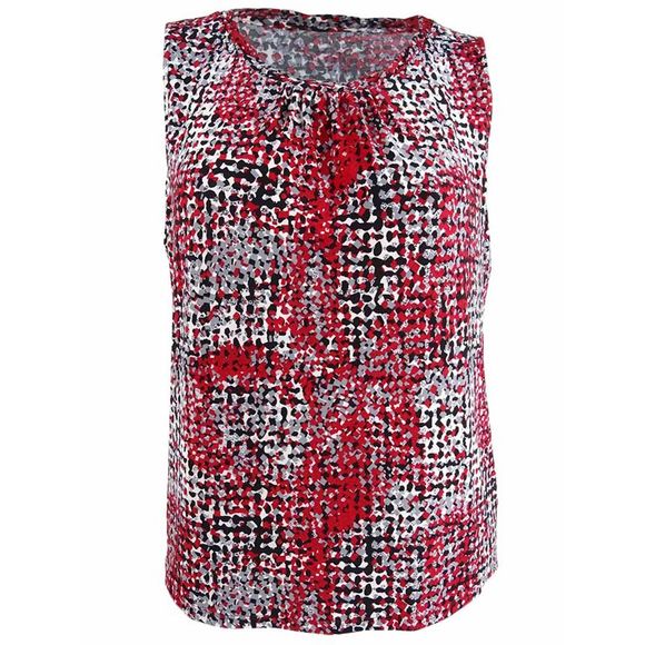 Kasper | Tops | Kasper Womens Pleatedneck Sleeveless Top Xxl Fire Red ...